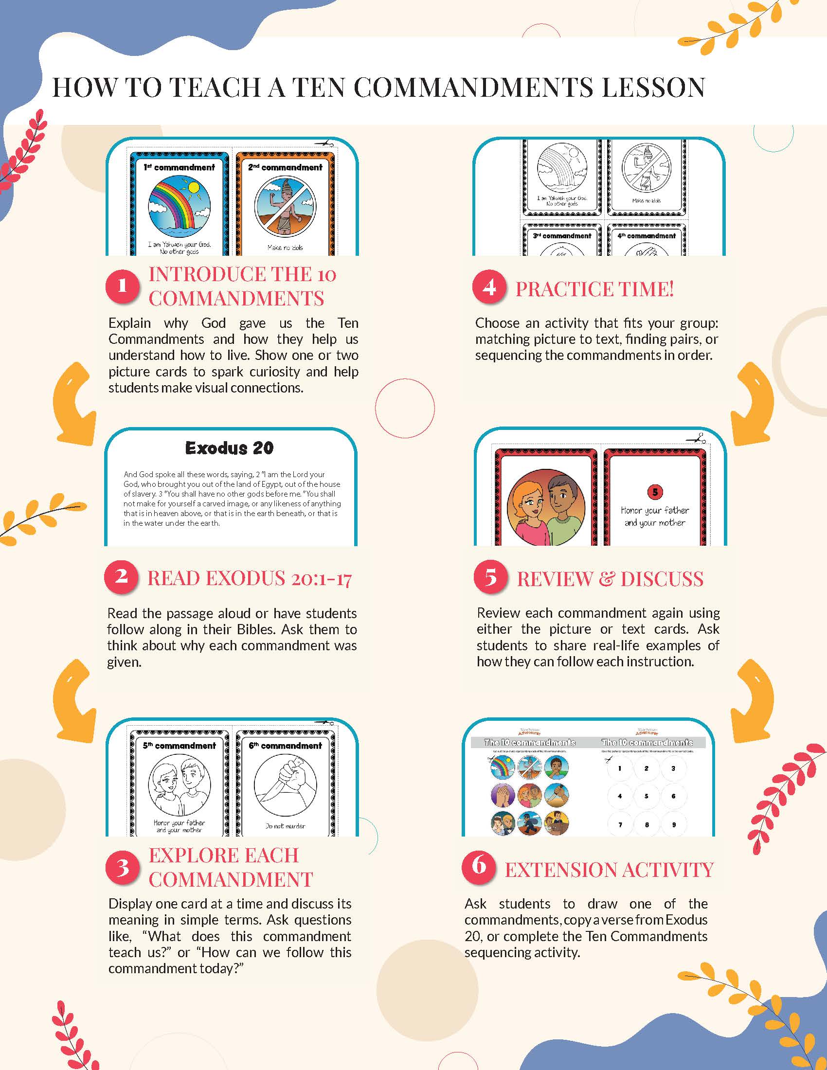 10 Commandments Memory & Match Cards – Bible Pathway Adventures