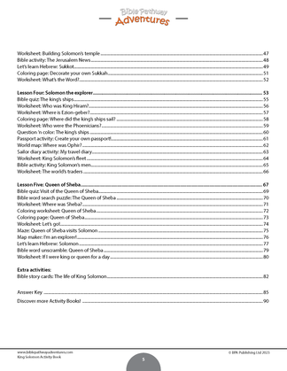 King Solomon Activity Book (PDF) – Bible Pathway Adventures