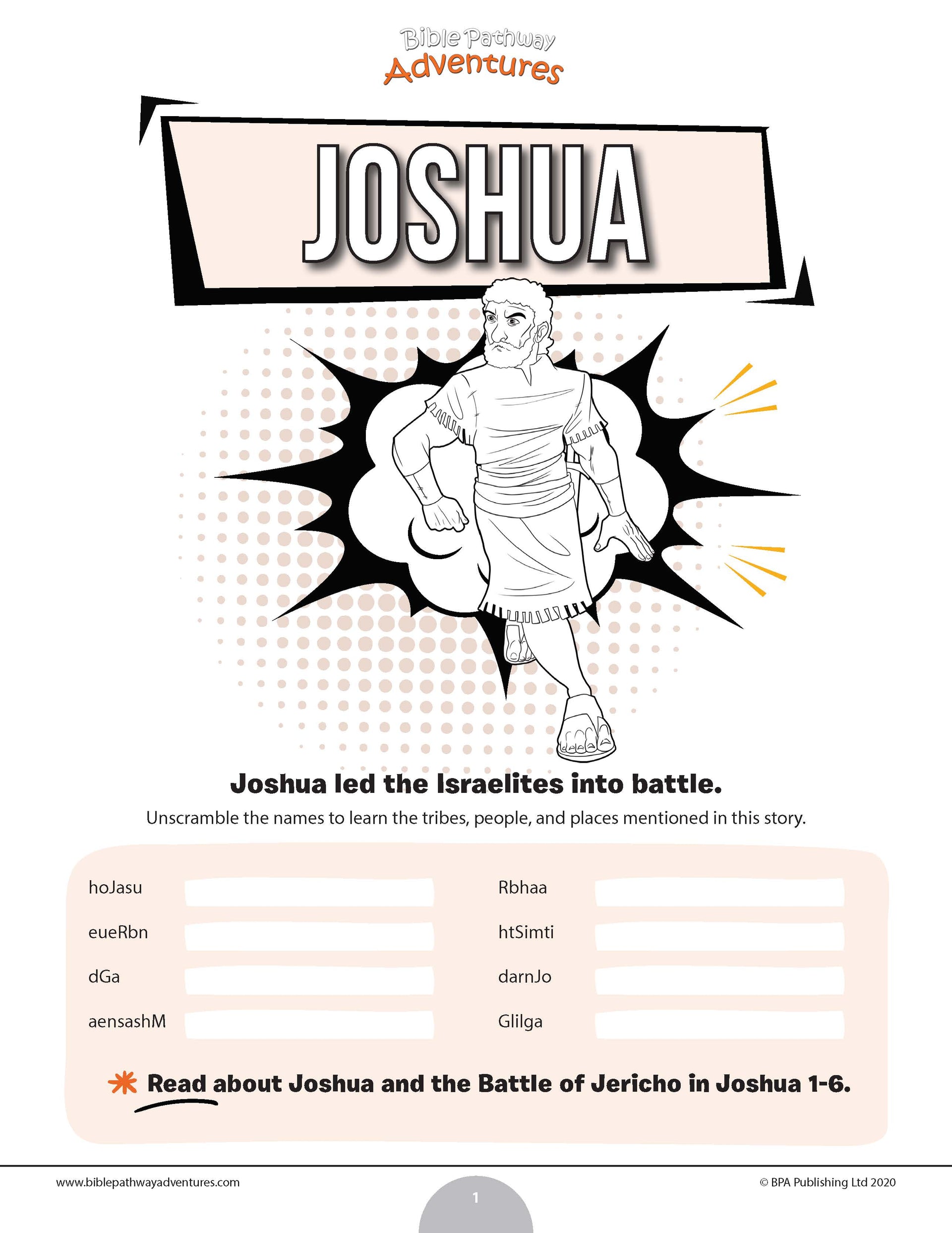 coloring pages for kids sunday school joshua