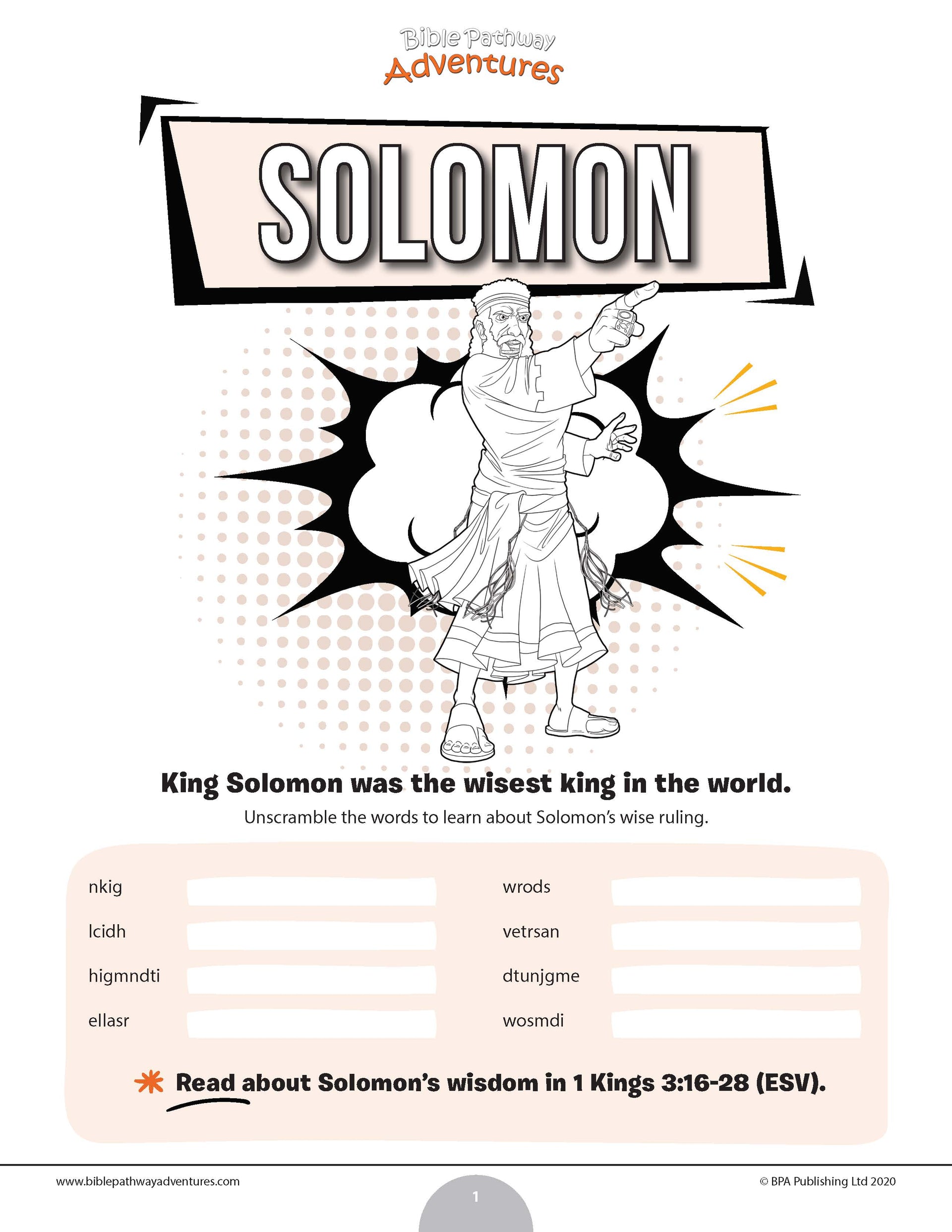 wise king solomon coloring page